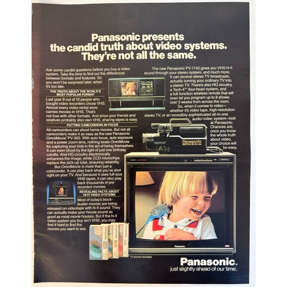 Other | Vintage 1986 Panasonic Vhs Video Television Kid With Bird ...